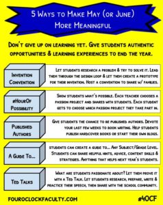 5 Ways to Make May (Or June) More Meaningful – 4 O'Clock Faculty