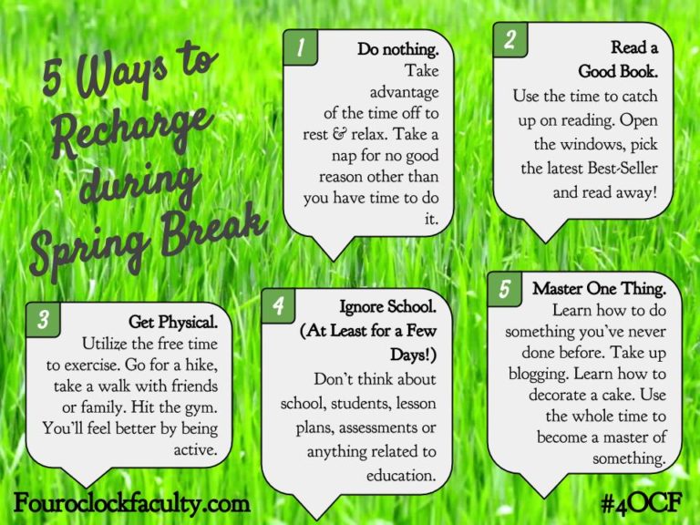 Spring Break Recharge – 4 O'Clock Faculty